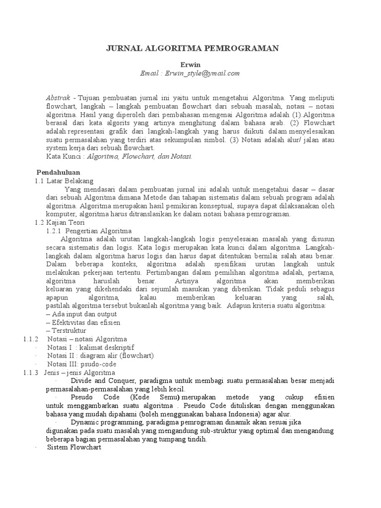 Jurnal Algoritma Pemrograman | PDF