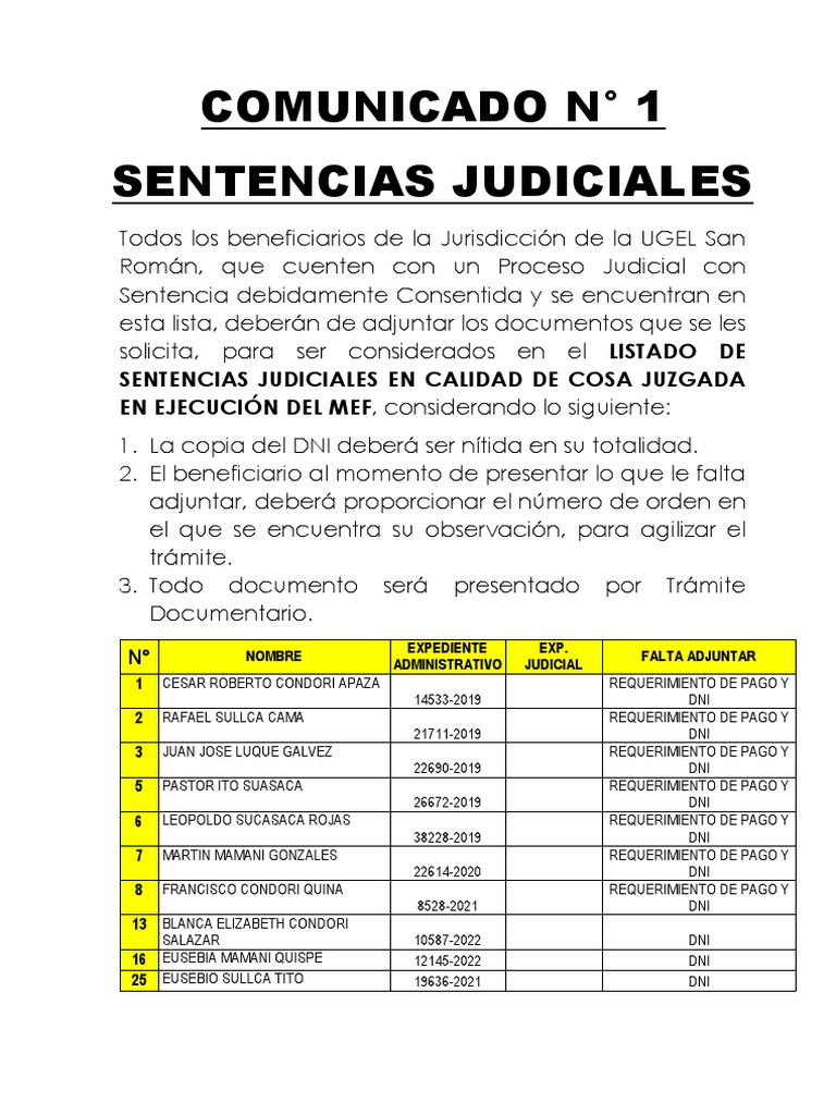 Comunicado Falta Adjuntar 2 | PDF