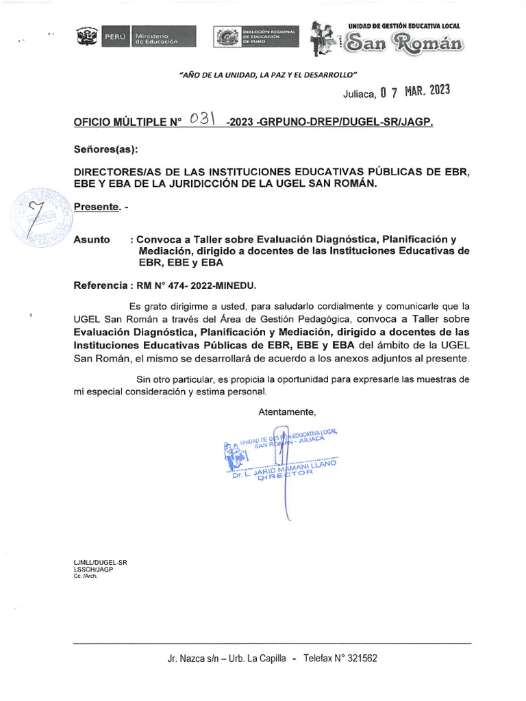 Oficio Multiple N 031 | PDF