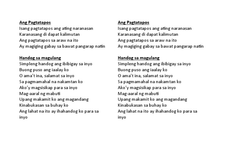 Ang Pagtatapos | PDF