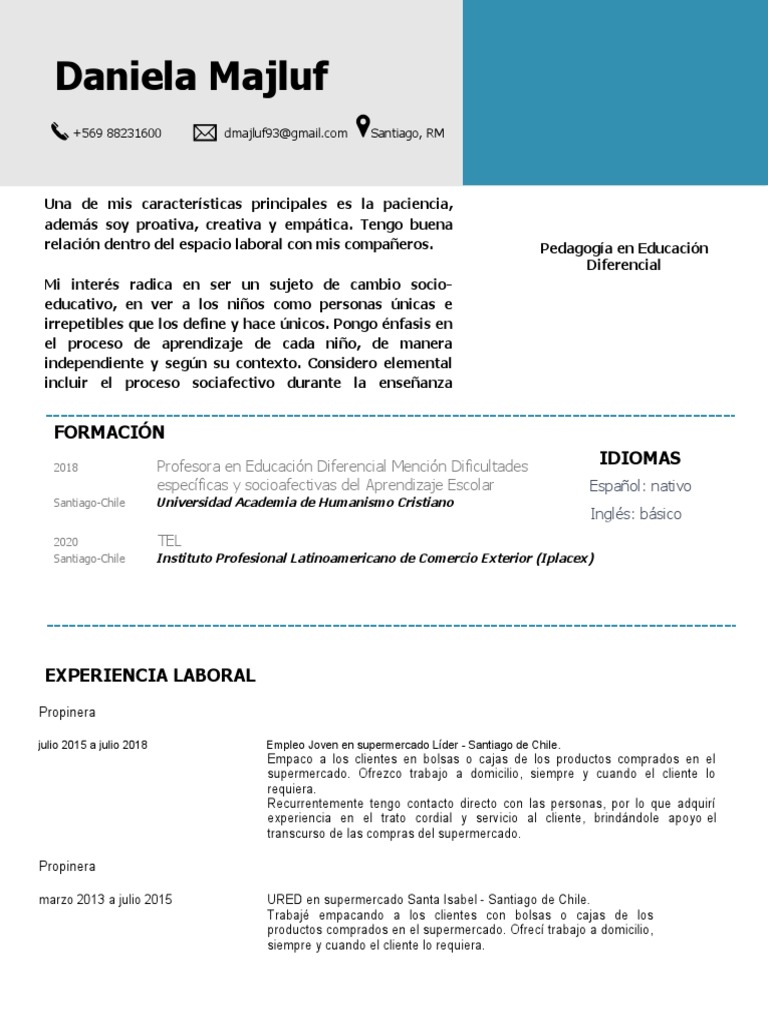 115-curriculum-vitae-docente-profesor | PDF | Supermercado | Cliente