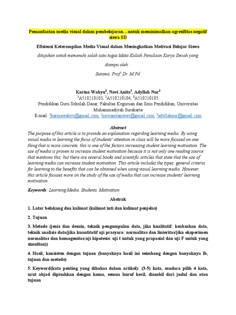 Media Visual Tingkatkan Motivasi Siswa SD | PDF | Ilmu Sosial