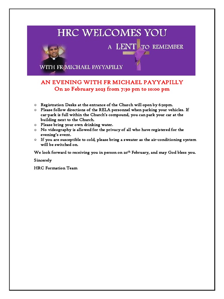 Evening with Fr Michael Payyapilly | PDF