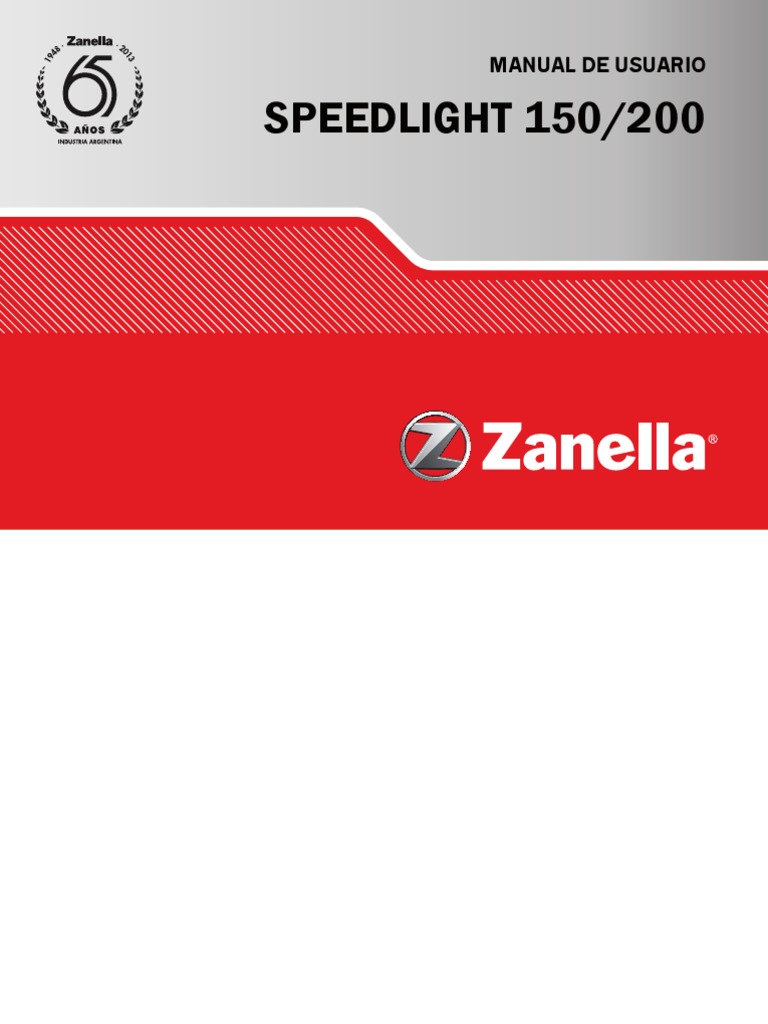 Zanella Speedlight 200 User Manual PDF | PDF | Motocicleta | Neumático