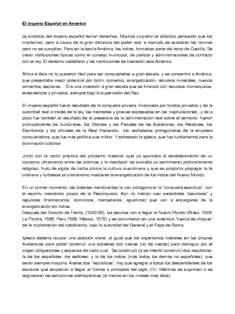 El Imperio Español En América Estructura Y Fe Pdf Imperio Español