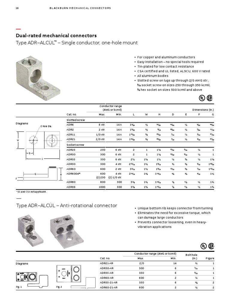 Terminal ADR35-34 - LUGS PDF | PDF | Electrical Connector | Electrical ...