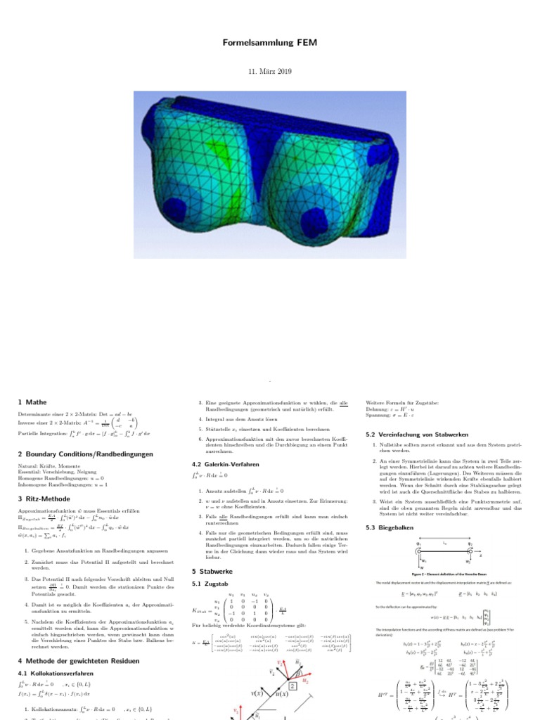 FEM Formelsammlung | PDF