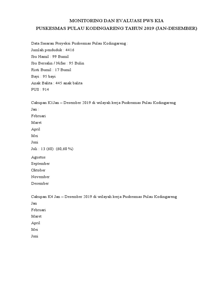 Monitoring Dan Evaluasi PWS Kia | PDF
