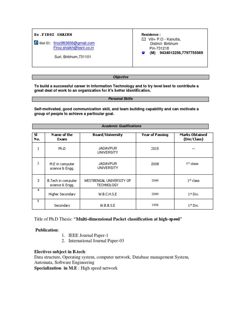 CV of Firoz Shaikh | PDF | Software | Computer Science