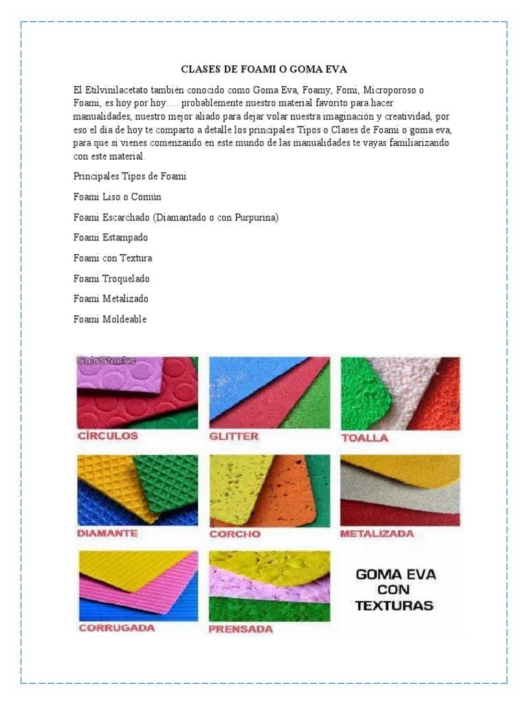 Clases De Foami O Goma Eva Pdf