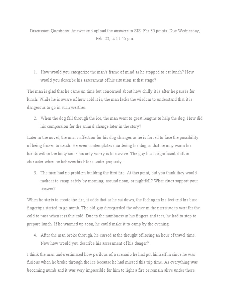 After Reading To Build A Fire | PDF