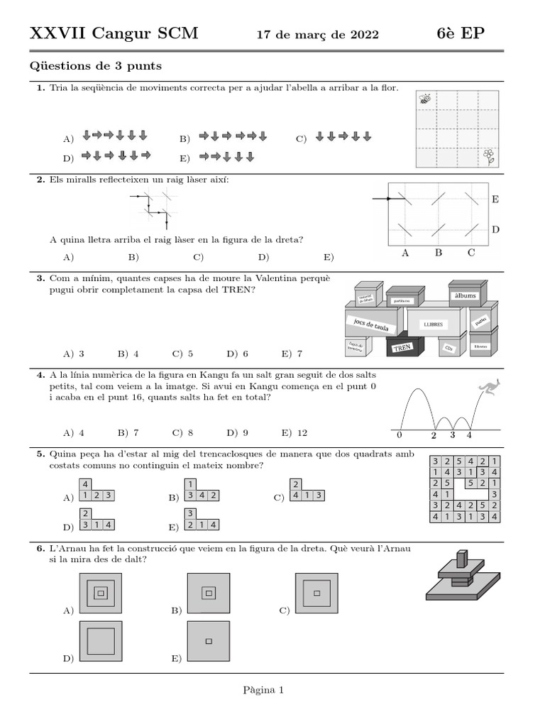 Prova Cangur 6è (2022) | PDF