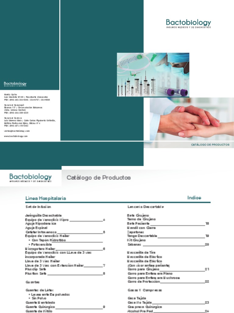 Catálogo BACTOBIOLOGY 2019-1 | PDF | Papel | Terapia intravenosa