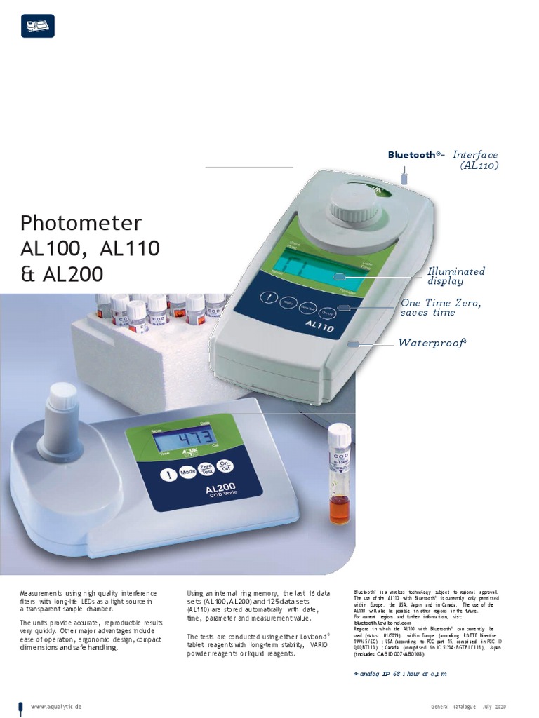 Aqualitic - AL200 COD VARIO | PDF | Chlorine | Magnesium