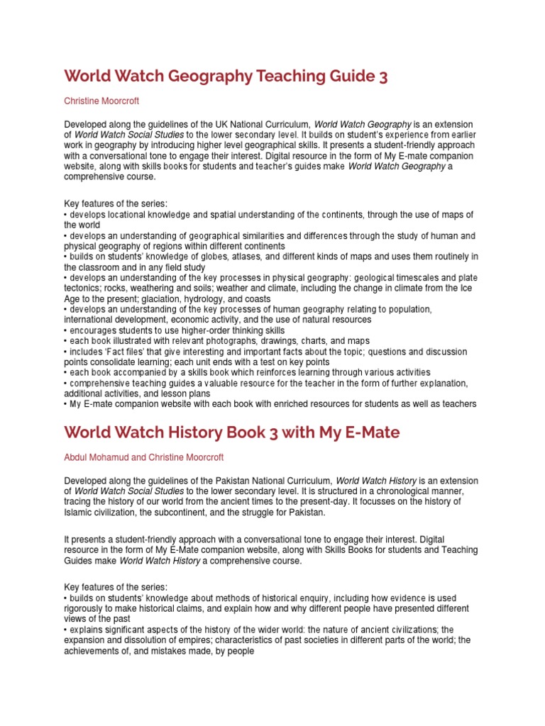 World Watch Geography Teaching Guide 3 PDF | PDF | Geography | Teachers