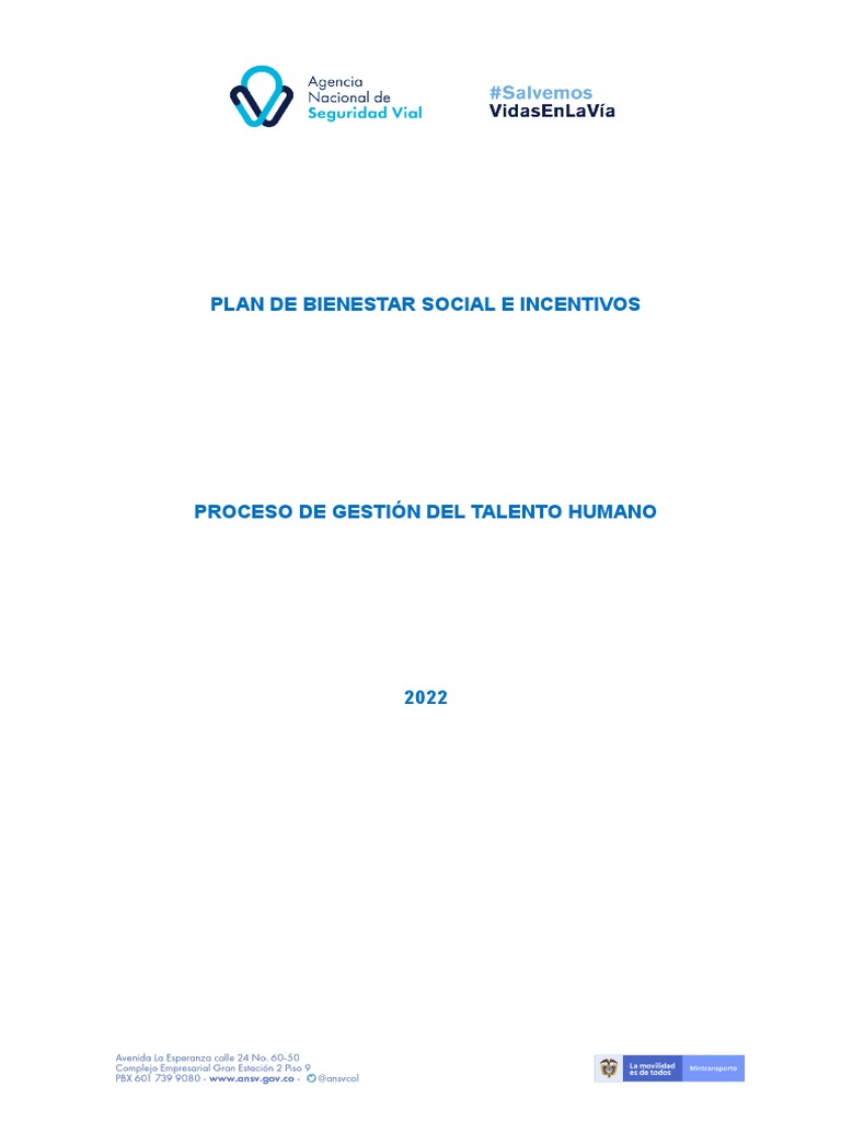 Plan de Bienestar Social e Incentivos y Cronograma 2022 V1 PDF | Descargar gratis PDF | Gestión ...