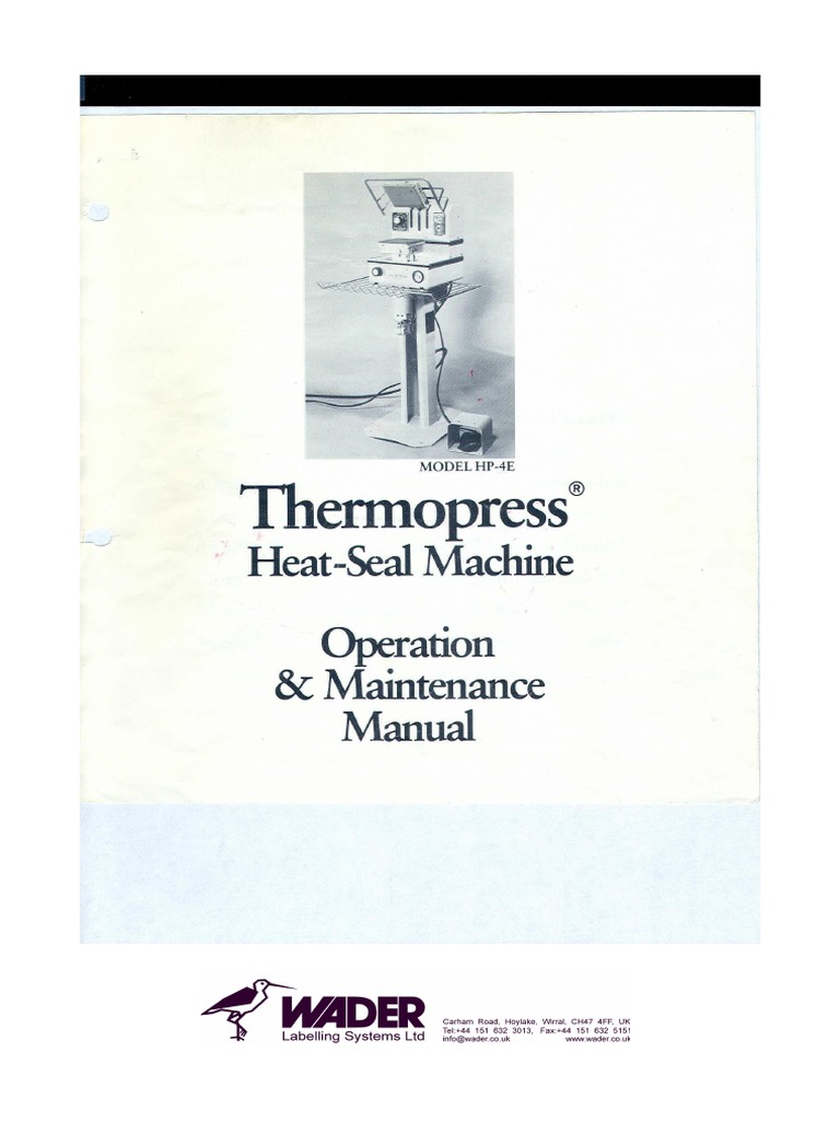 Thermopress HP4 Operating Safety Guide | PDF | Switch | Machines