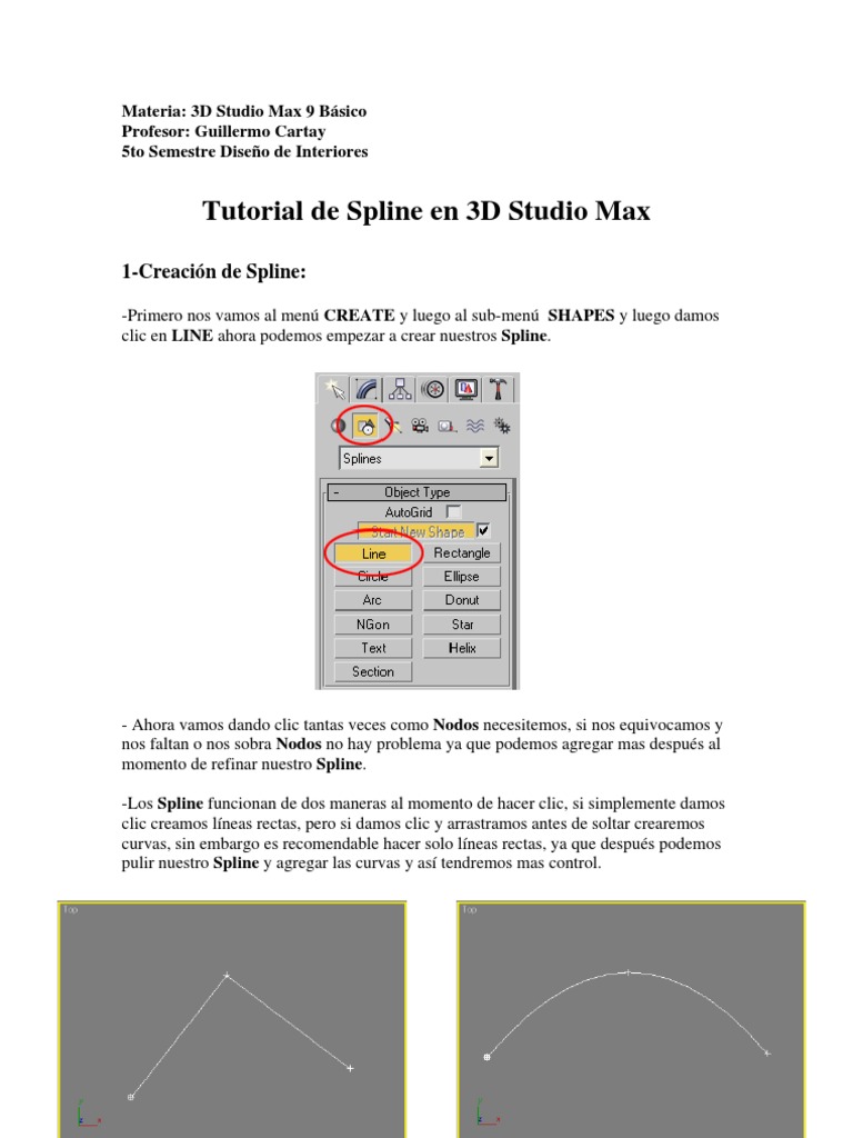Tutorial de Spline en 3D Max | PDF | Spline (Matemáticas) | Point and Click