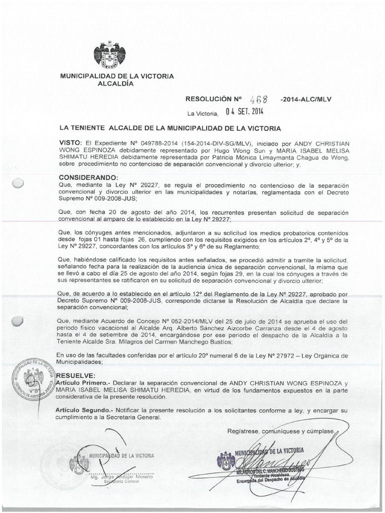 Resolución de Divorcio | PDF