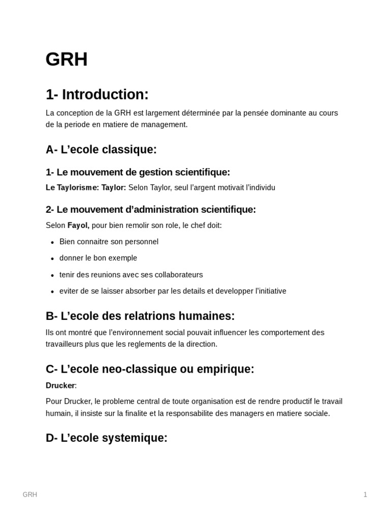 GRH s5 Résumé | PDF | Gestion des ressources humaines | Recrutement