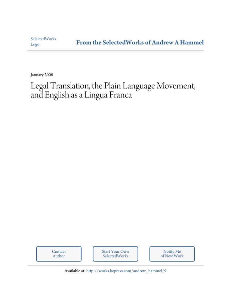 English As A Lingua Franca | PDF | Translations | First Language