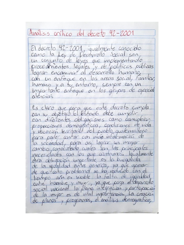 Análisis Crítico Del Decreto 42-2001 - Reca | PDF