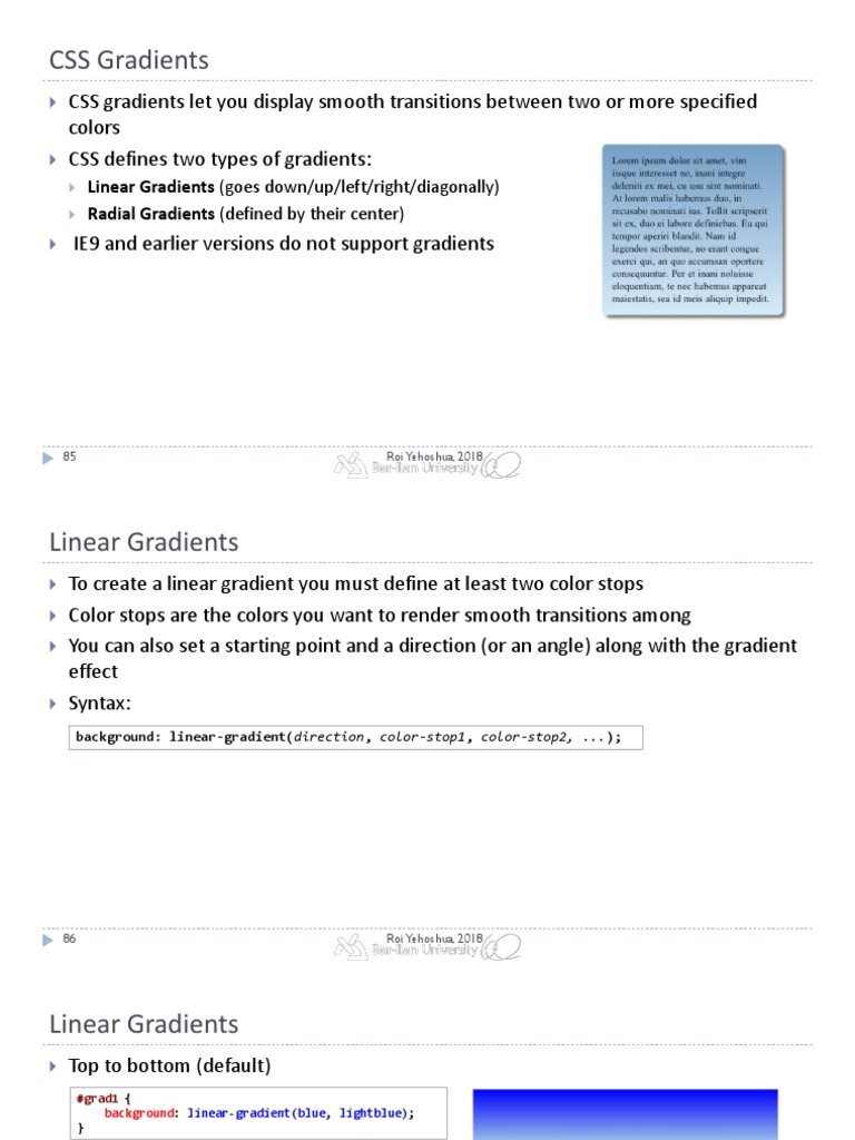 CSS Part 5 | PDF | Gradient | Computer Graphics