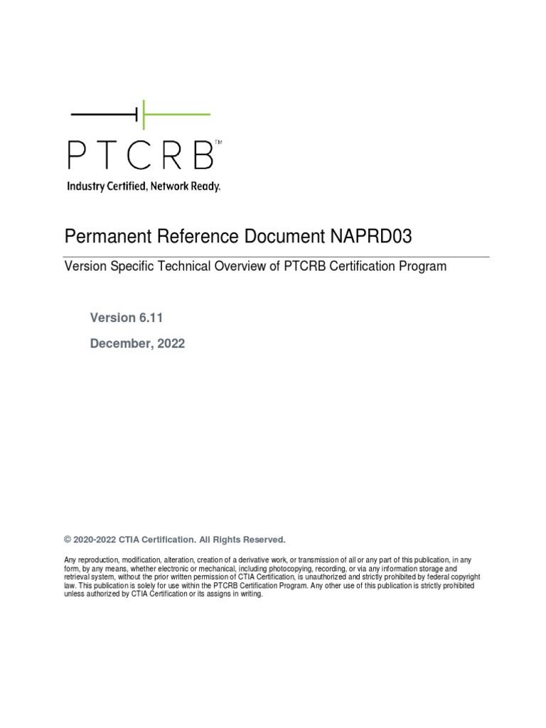 PTCRB Naprd03 V6.11 PDF | PDF | Specification (Technical Standard) | Wi Fi
