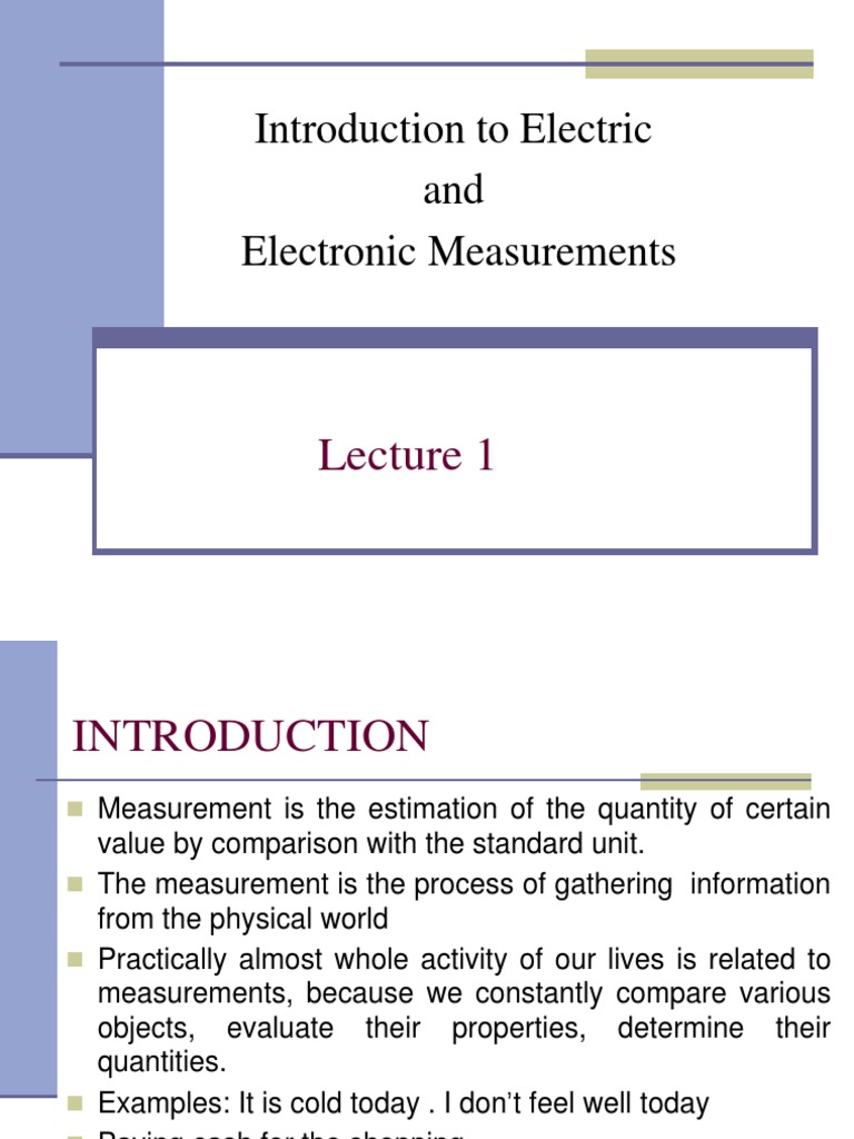 Introduction to Electric Measurements | PDF | Electrical Resistance And ...