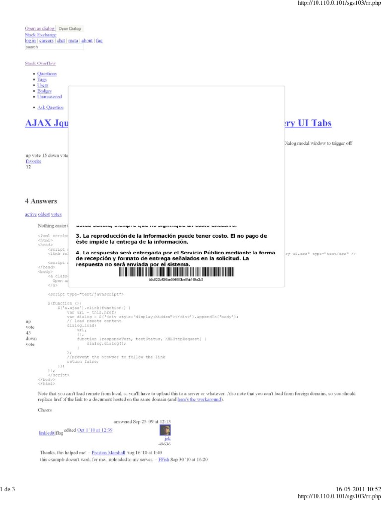 4 Answers: Open As Dialog | PDF | Ajax (Programming) | J Query