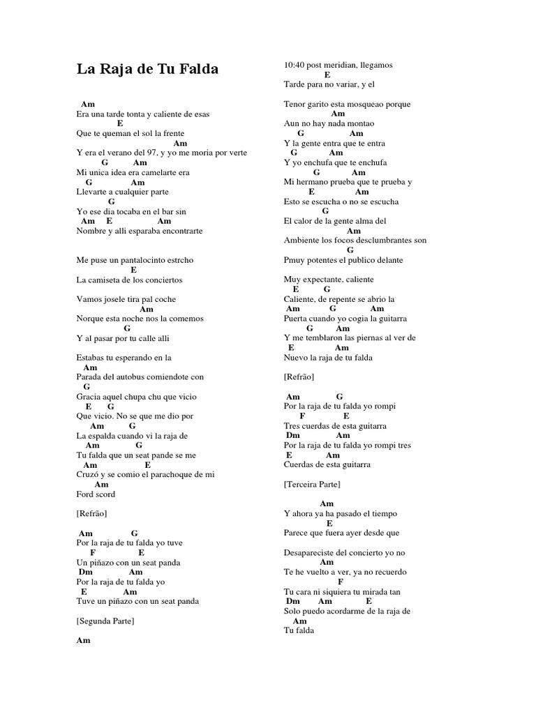 La Raja de Tu Falda | PDF