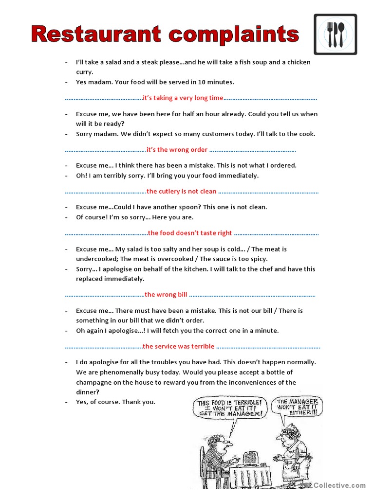 Dining Experience Complaints | PDF