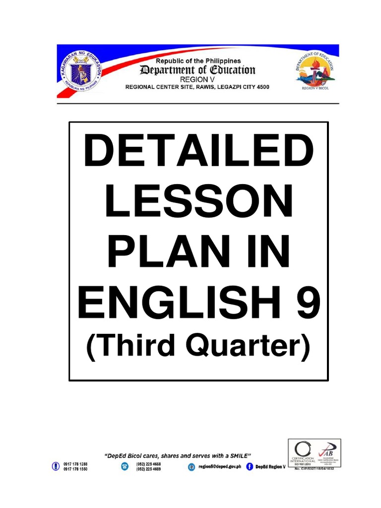 Detailed Lesson Plan: English 9 Q3 | PDF | Learning | Educational ...