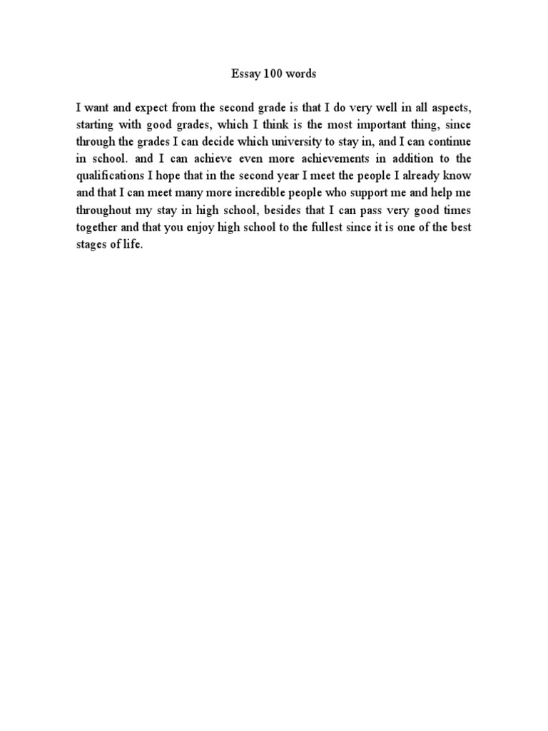 Essay 100 Words | PDF