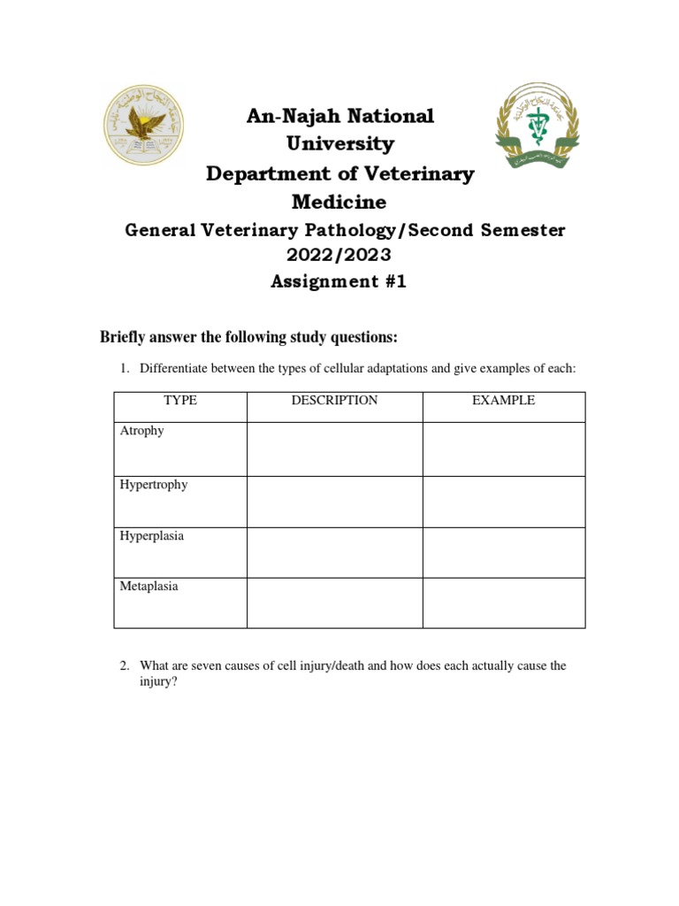 General Pathology Assignment #1 PDF | PDF