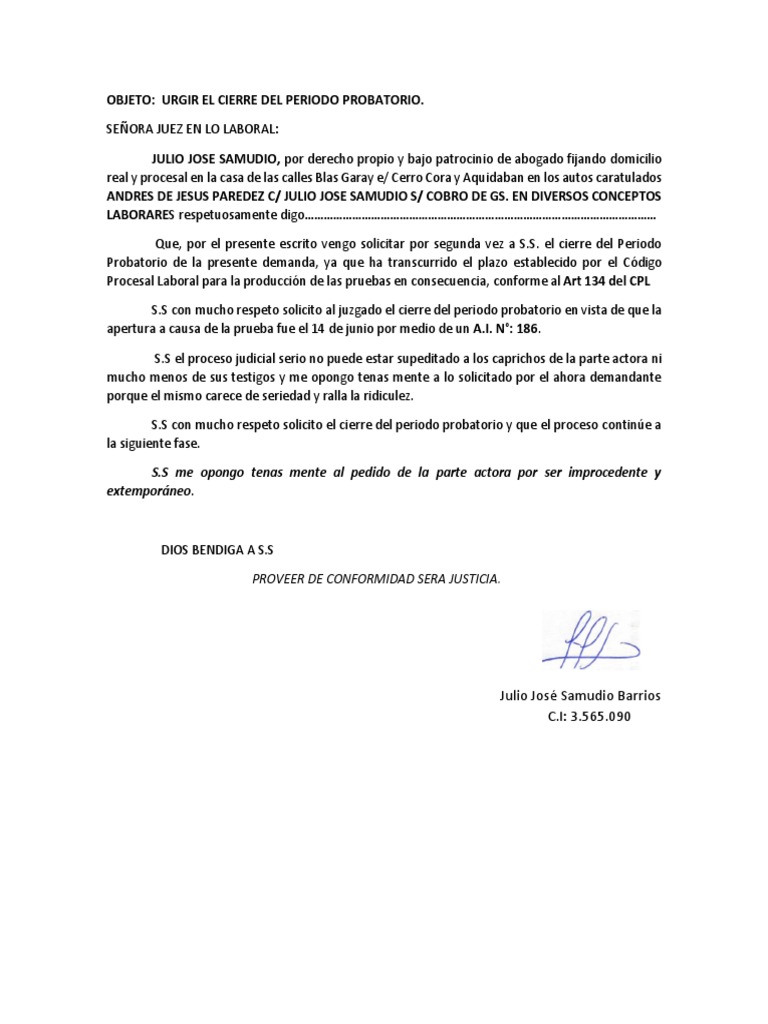 Urgir Cierre de Periodo de Prueba | PDF