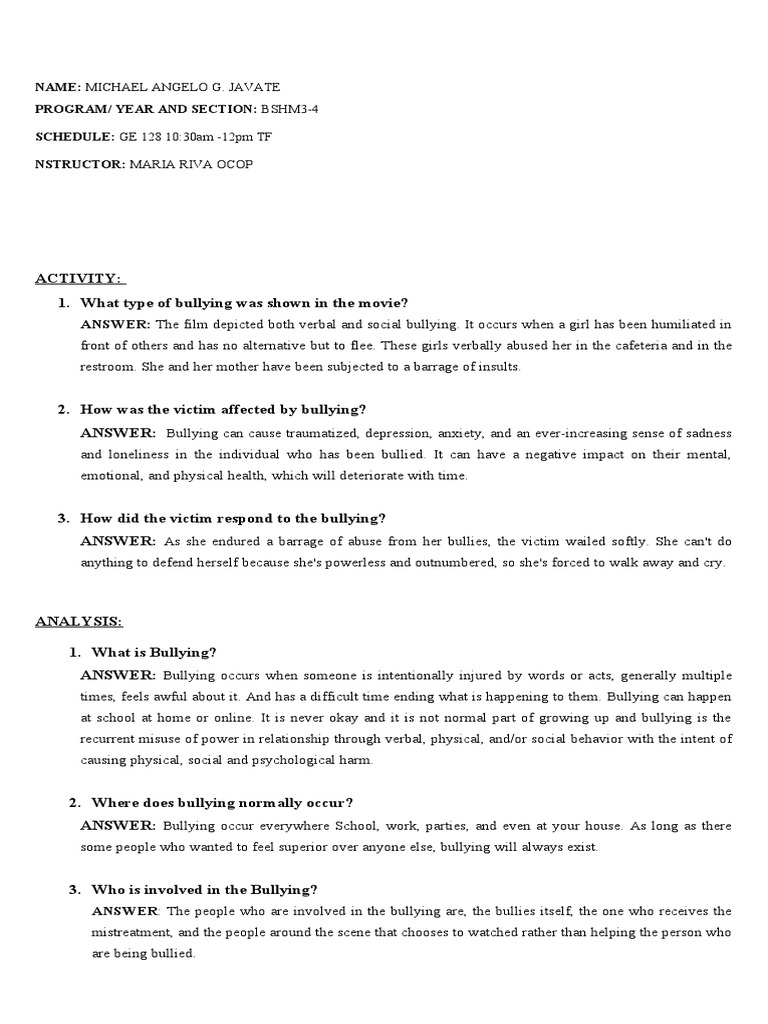 Interactive English Module #5 | PDF | Bullying | Cyberbullying