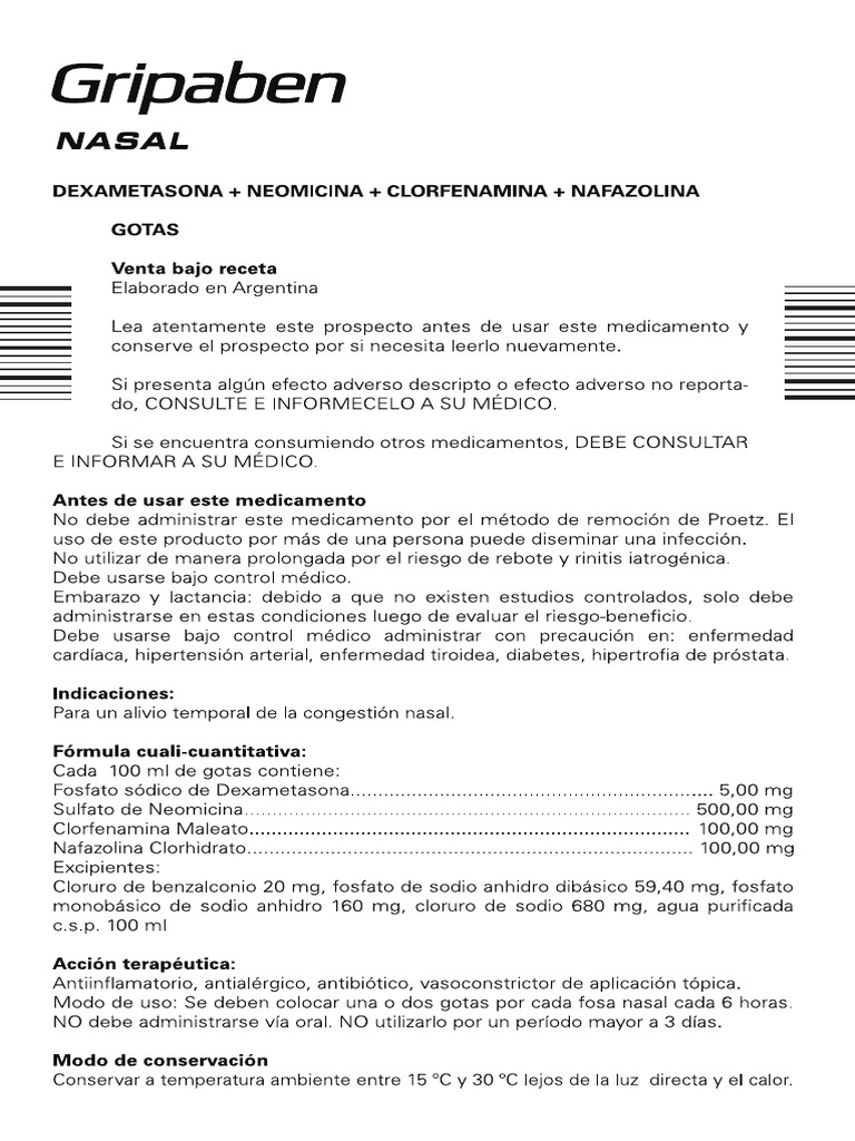 Prospecto Gripaben Nasal PDF | PDF