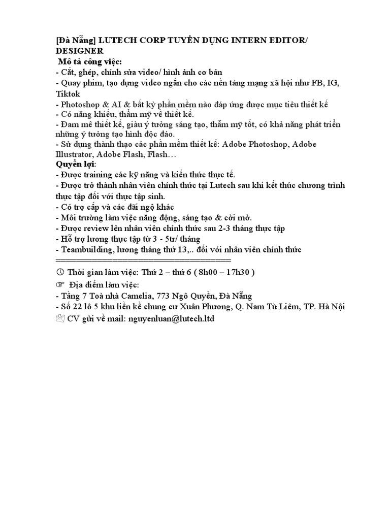 JD Intern Designer | PDF