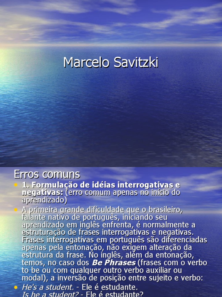Erros Comuns | PDF | Assunto (gramática) | Português (idioma)