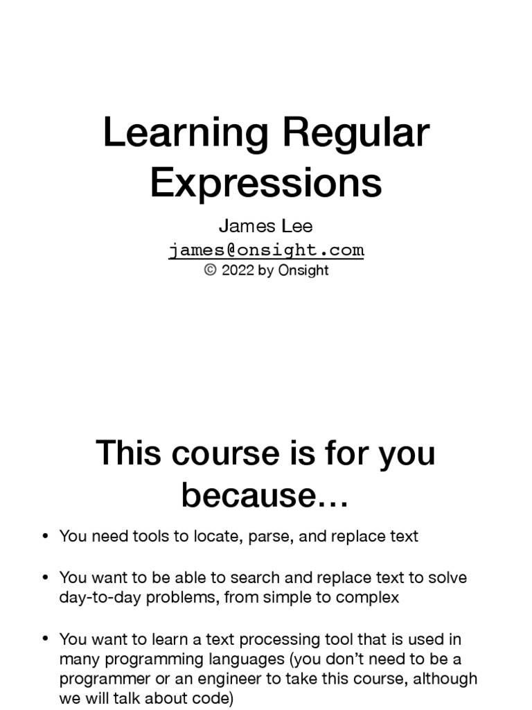 Regex Slides PDF | PDF | Regular Expression | Software