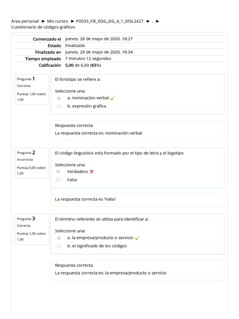 Cuestionario de Códigos Gráficos PDF | PDF | Comunicación humana