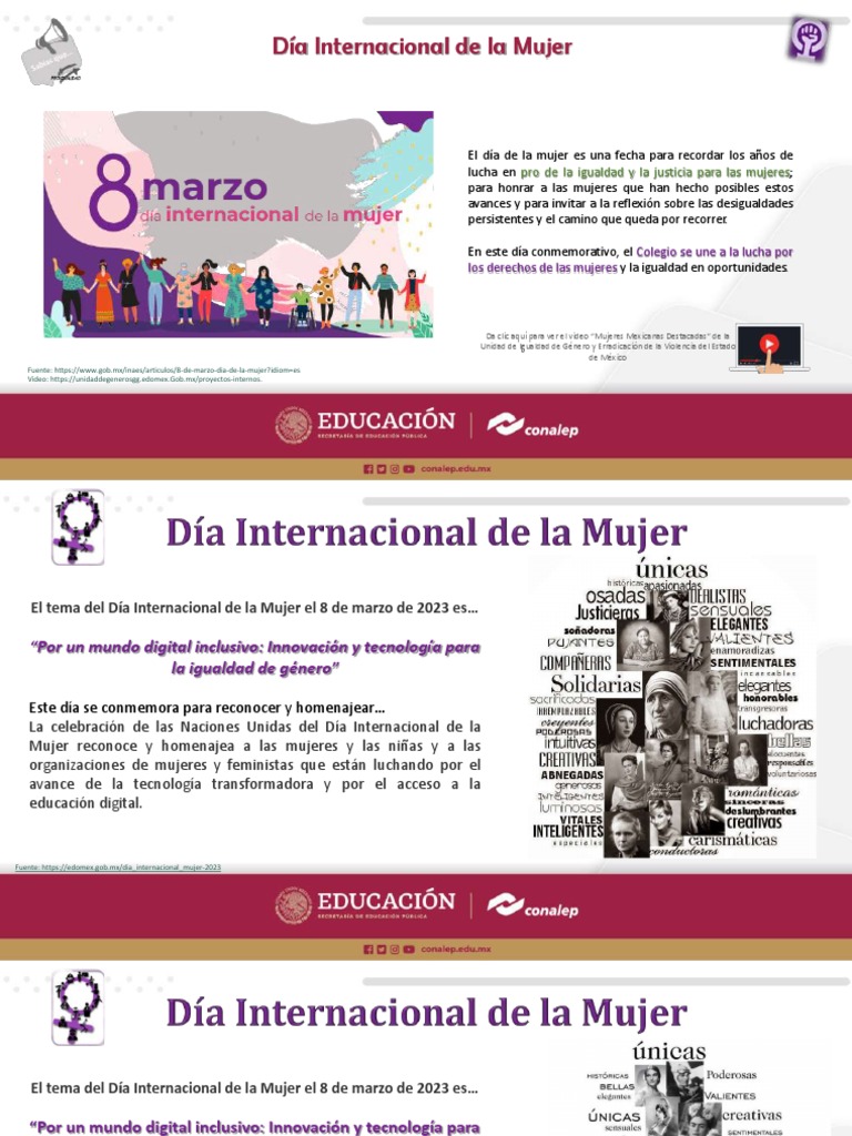 Día Internacional de La Mujer | PDF | Estudios de género | Igualdad de ...