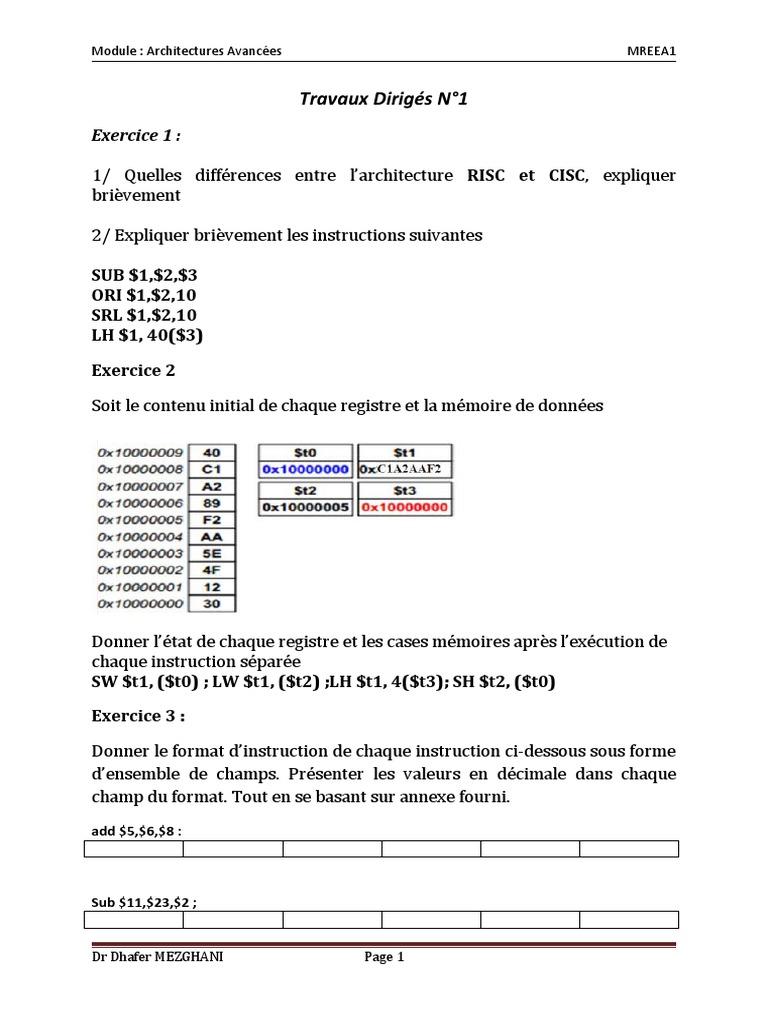 TD1 Architecture | PDF