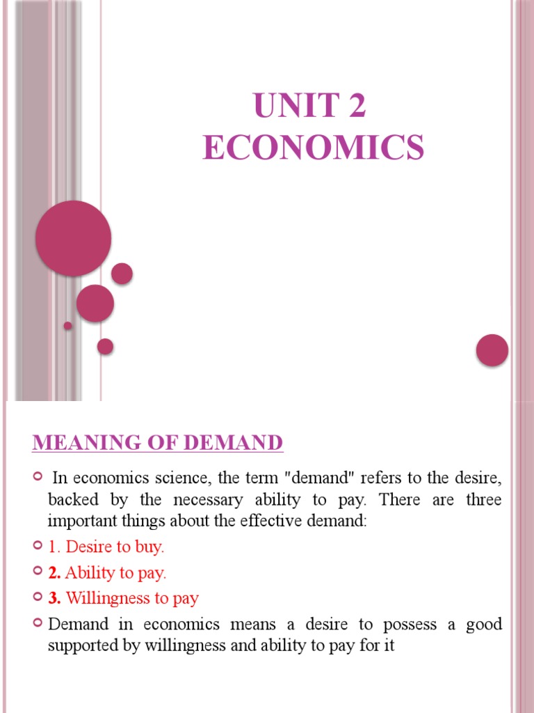 Unit - 2 Economics | PDF | Elasticity (Economics) | Demand