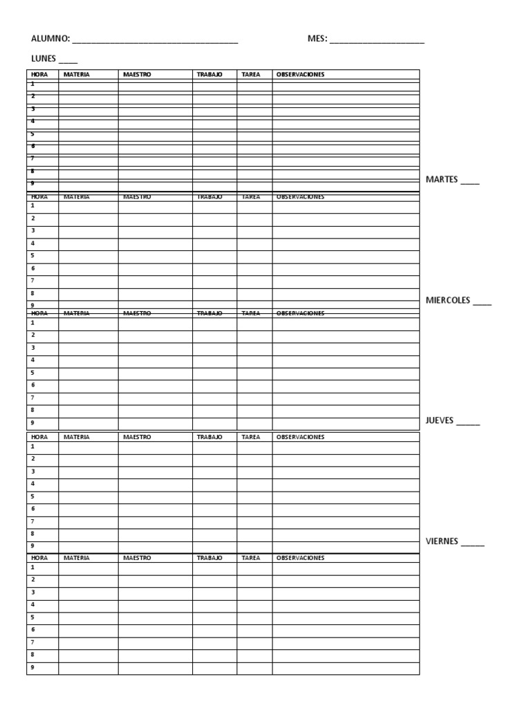 Hoja De Control Pdf 6274