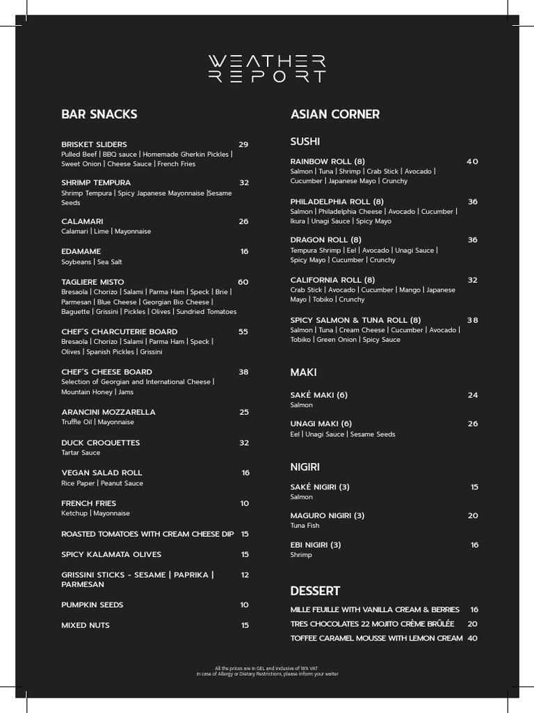 WR Food Menu ENGGEO | PDF