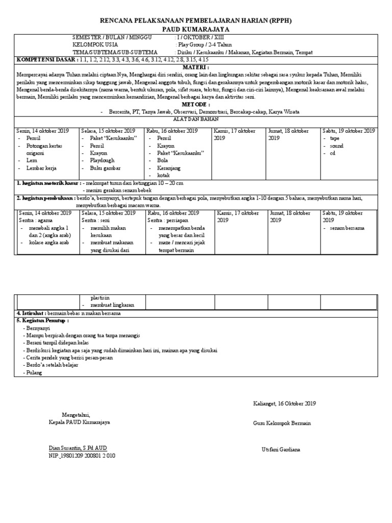 RPPH Kognitif | PDF | Griya & Taman
