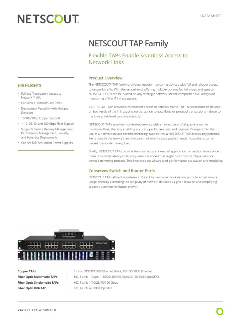 Datasheet - Netscout-Tap-Family | PDF | Computer Network | Network Switch