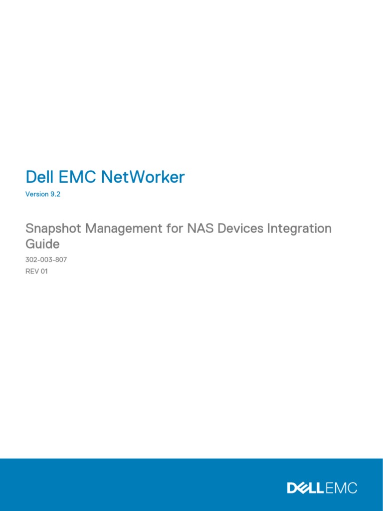Snapshot Management For NAS Devices Integration Guide | PDF | Backup ...